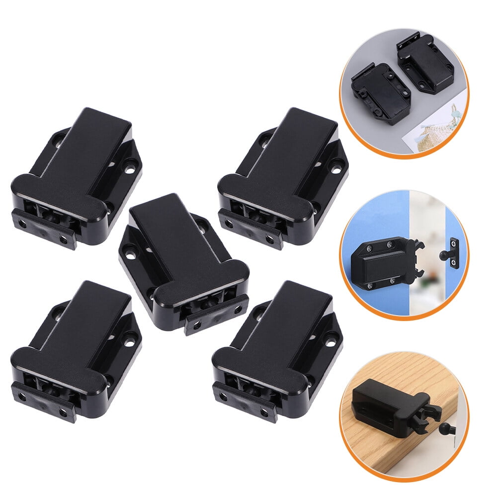 OFFIGAM 5Pcs Hidden Push to Open Door Latches Black Cabinet Lock for ...