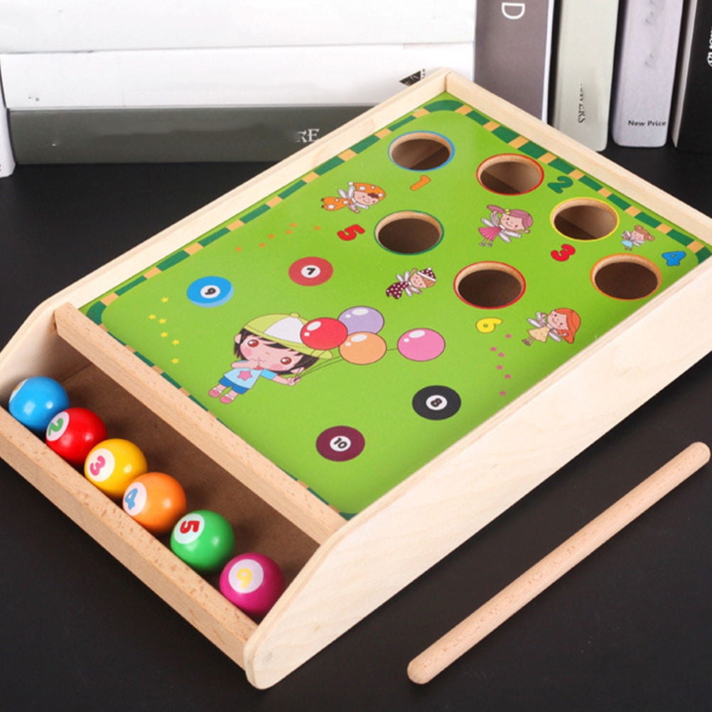 OFFIGAM 6Pcs Mini Pool Table Game Wooden Entertainment for Family ...