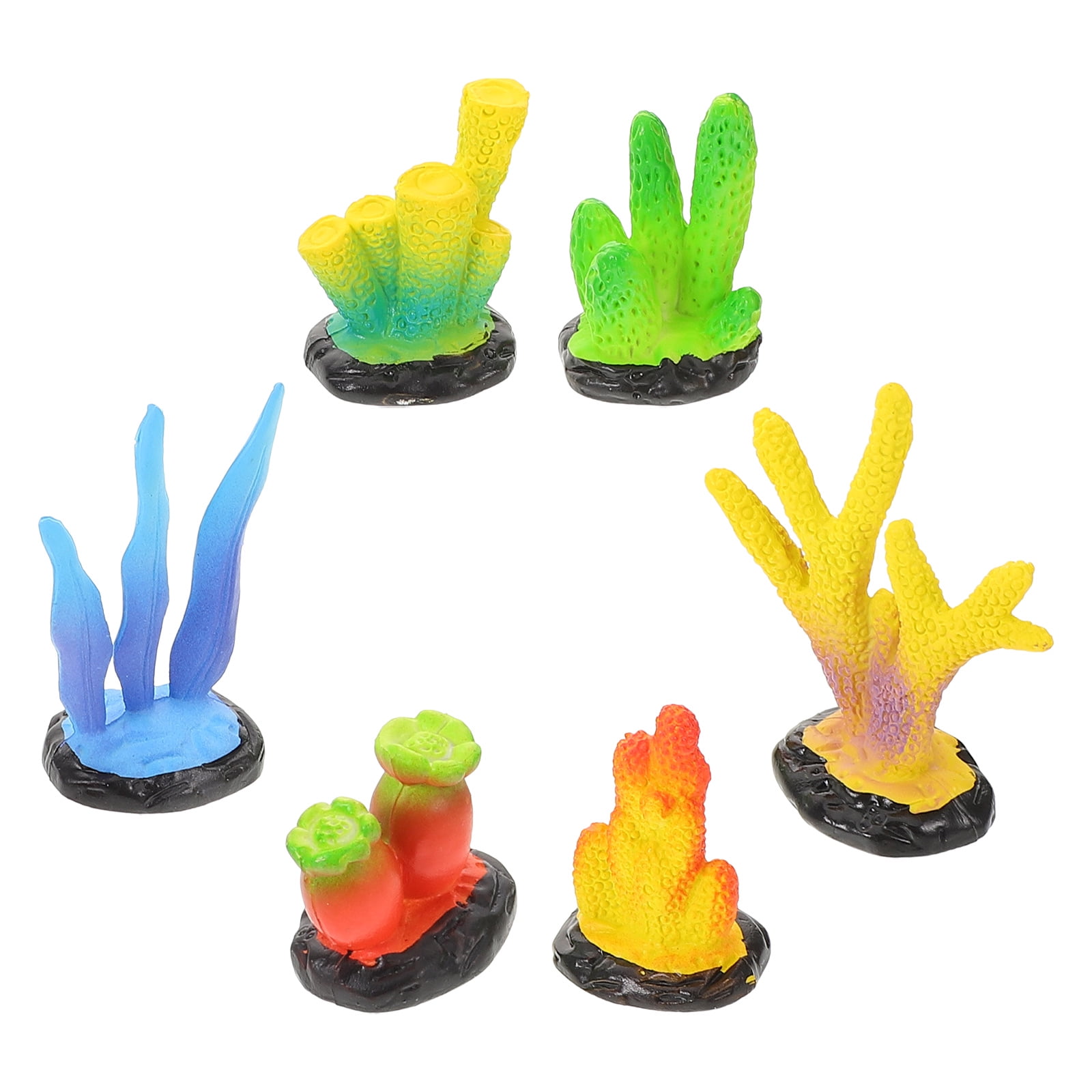 OFFIGAM 6Set Aquarium Ornament PVC Orange Yellow Fish Tank Accessory ...
