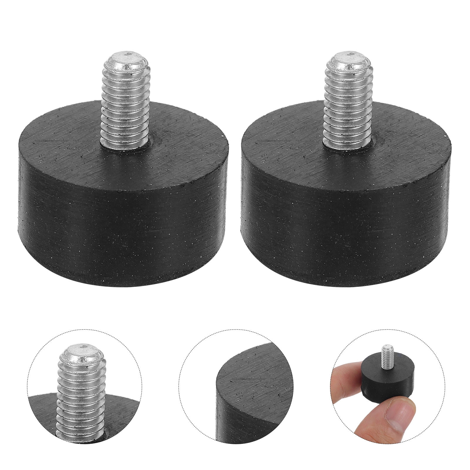 OFFIGAM Anti Slip Screw on Furniture Levelers Black Rubber for Home ...