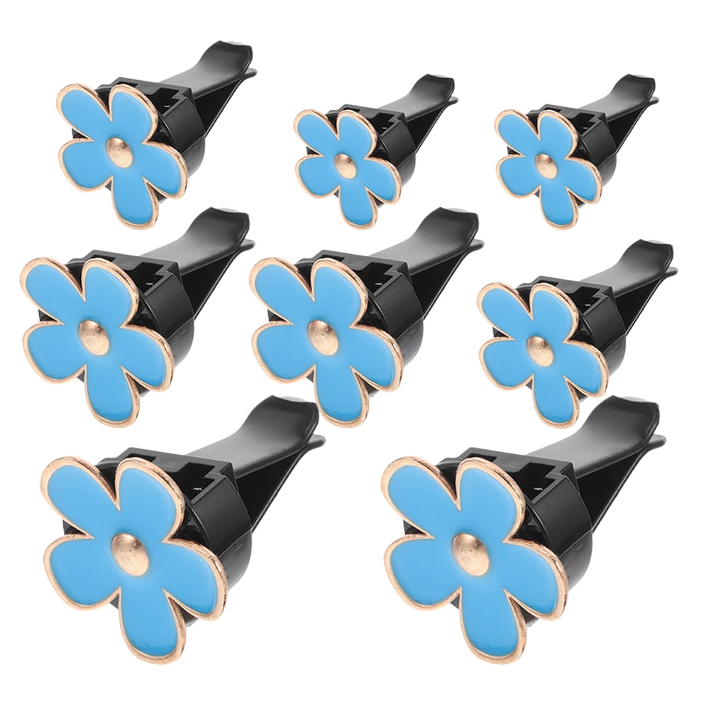 OFFIGAM 8Pcs Flower Car Diffuser Accessory Sky Blue Air Vent Clips for ...
