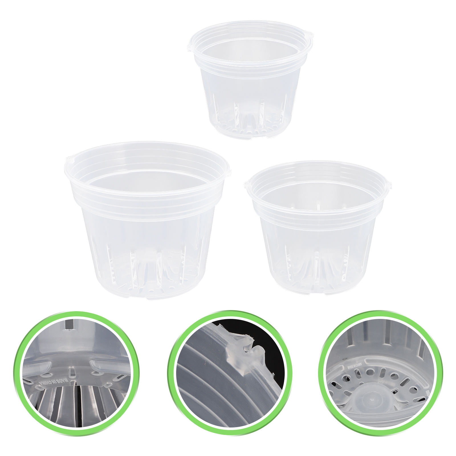 OFFIGAM 9Pcs Clear Slotted Orchid Pot Plastic Indoor Planter Pots with ...