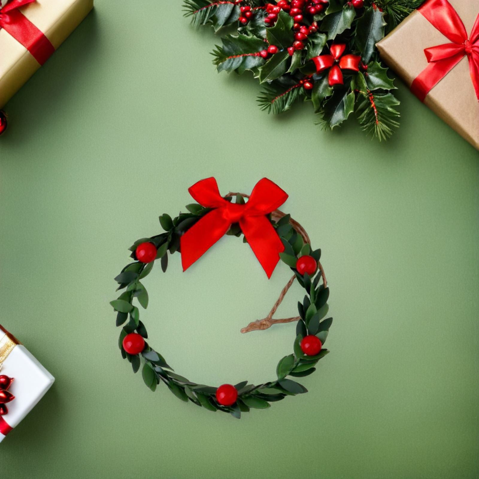 OFFIGAM Artificial Gar Wreaths Multi-Color Plastic PVC Holiday Decor ...