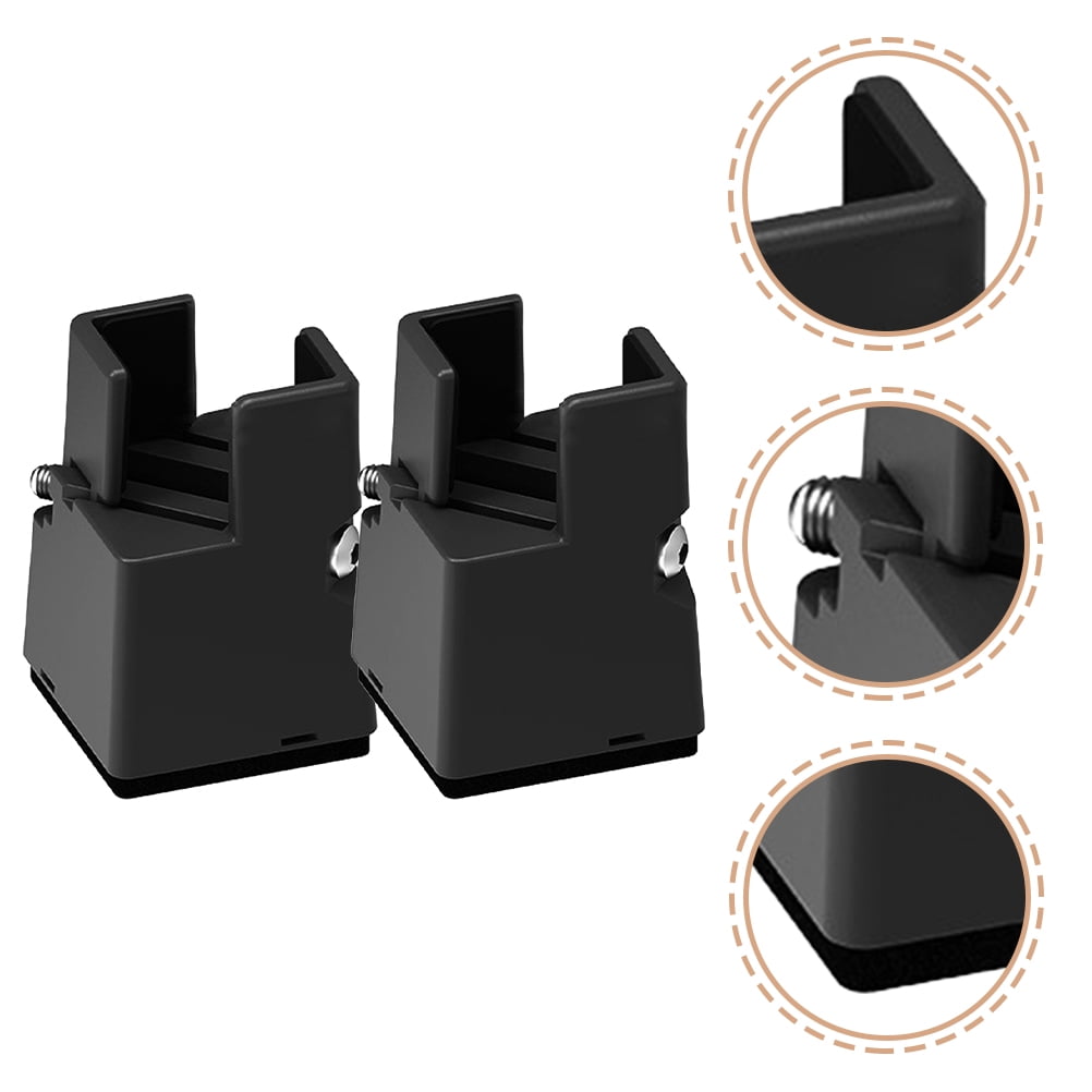 OFFIGAM 2Pcs Heavy Duty Black Bed Frame Risers Adjustable Furniture ...