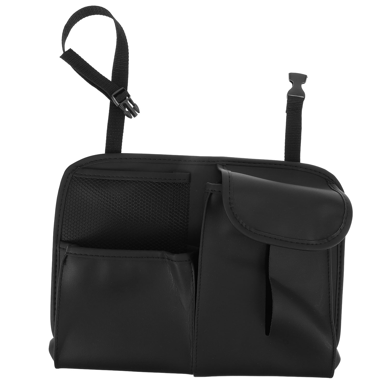 OFFIGAM Car Headrest Storage Bag Black PU Material with Multiple ...