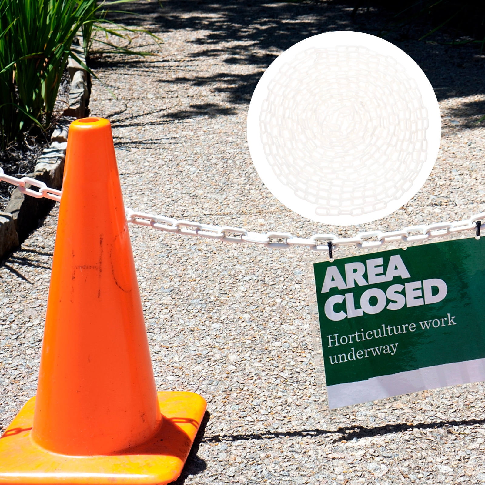 OFFIGAM White Plastic Chain Links for Road Use Safety and Barrier ...