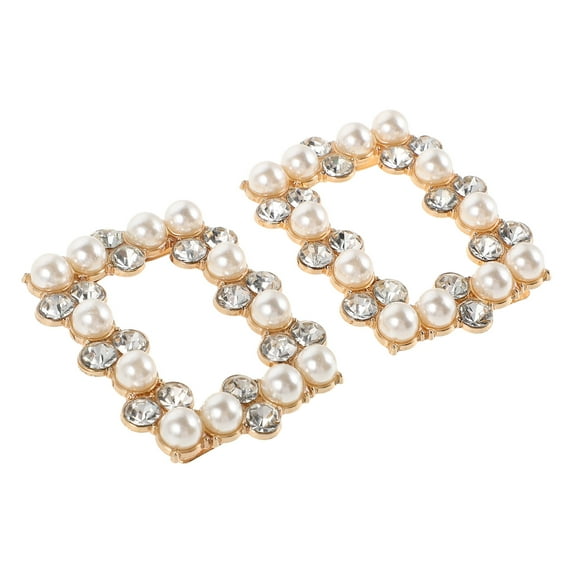 OFFIGAM Crystal Rhinestone Shoe Clips with Rectangular Buckle Design ...