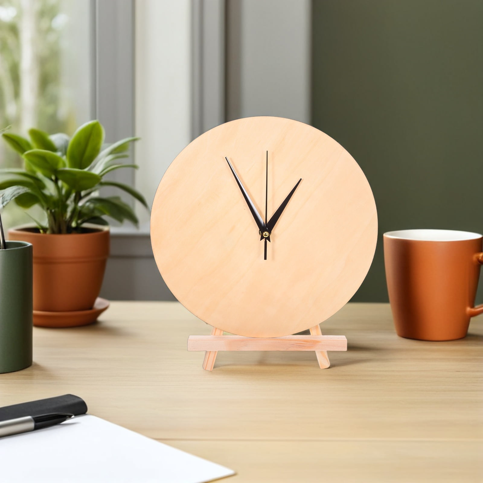 OFFIGAM Blank Wooden Clock Dial for Craft Projects, Light Yellow ...