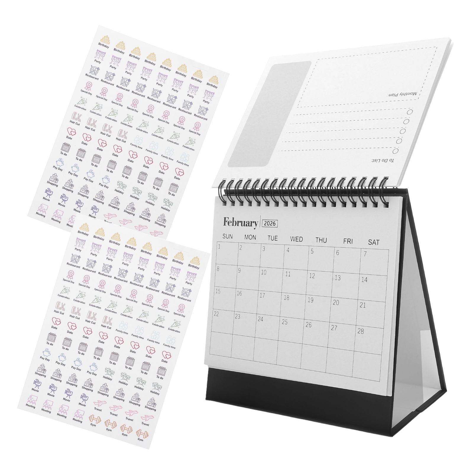 OFFIGAM Daily Planner Desktop Square Paper Calendar 1 Set - Organizer ...