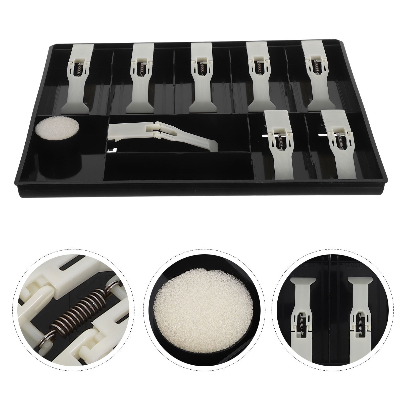 OFFIGAM Cash Register Money Tray with 9 Compartments, Black Plastic ...