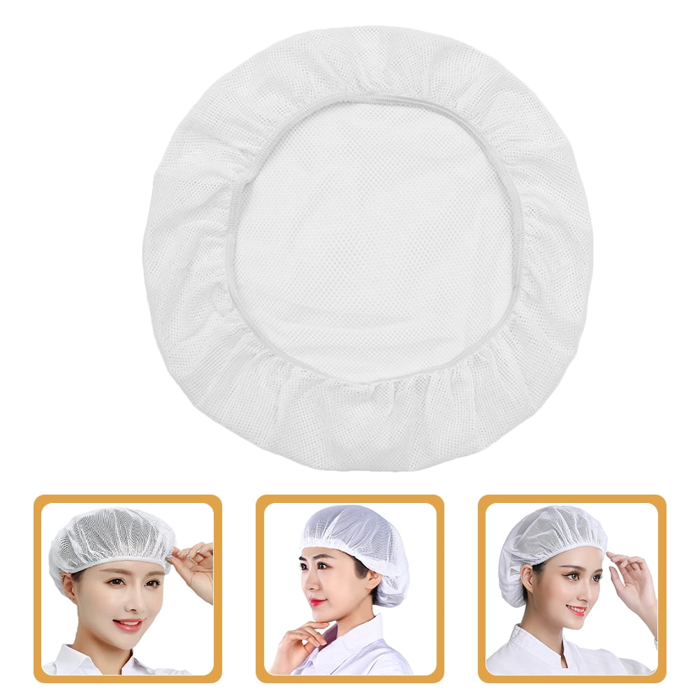 OFFIGAM Durable Cotton Hair Nets for Food Service Workers White ...