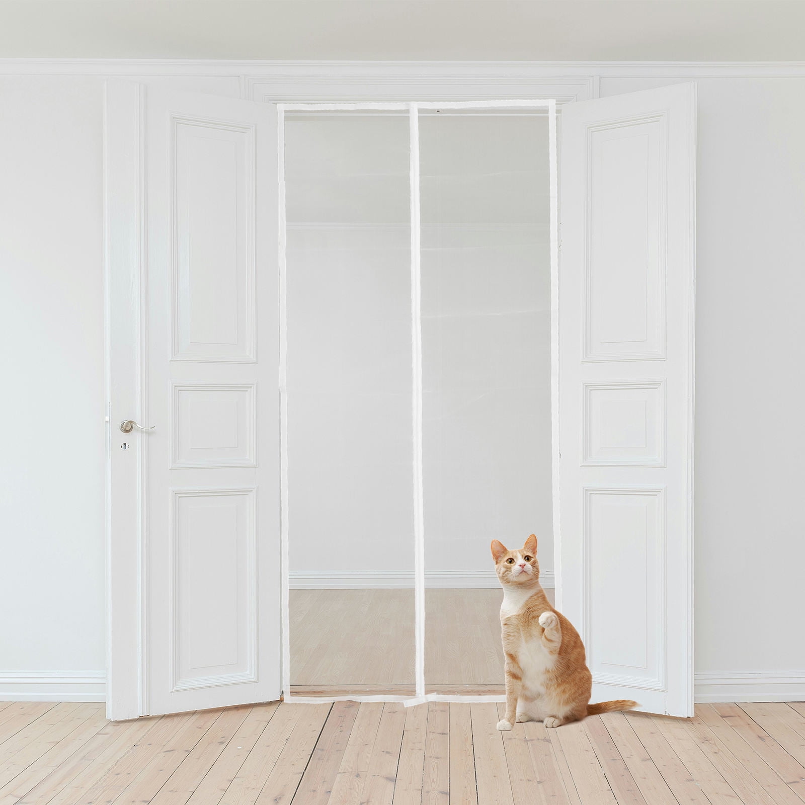 OFFIGAM White Cat Zipper Screen Door for Pets, Easy to Install ...