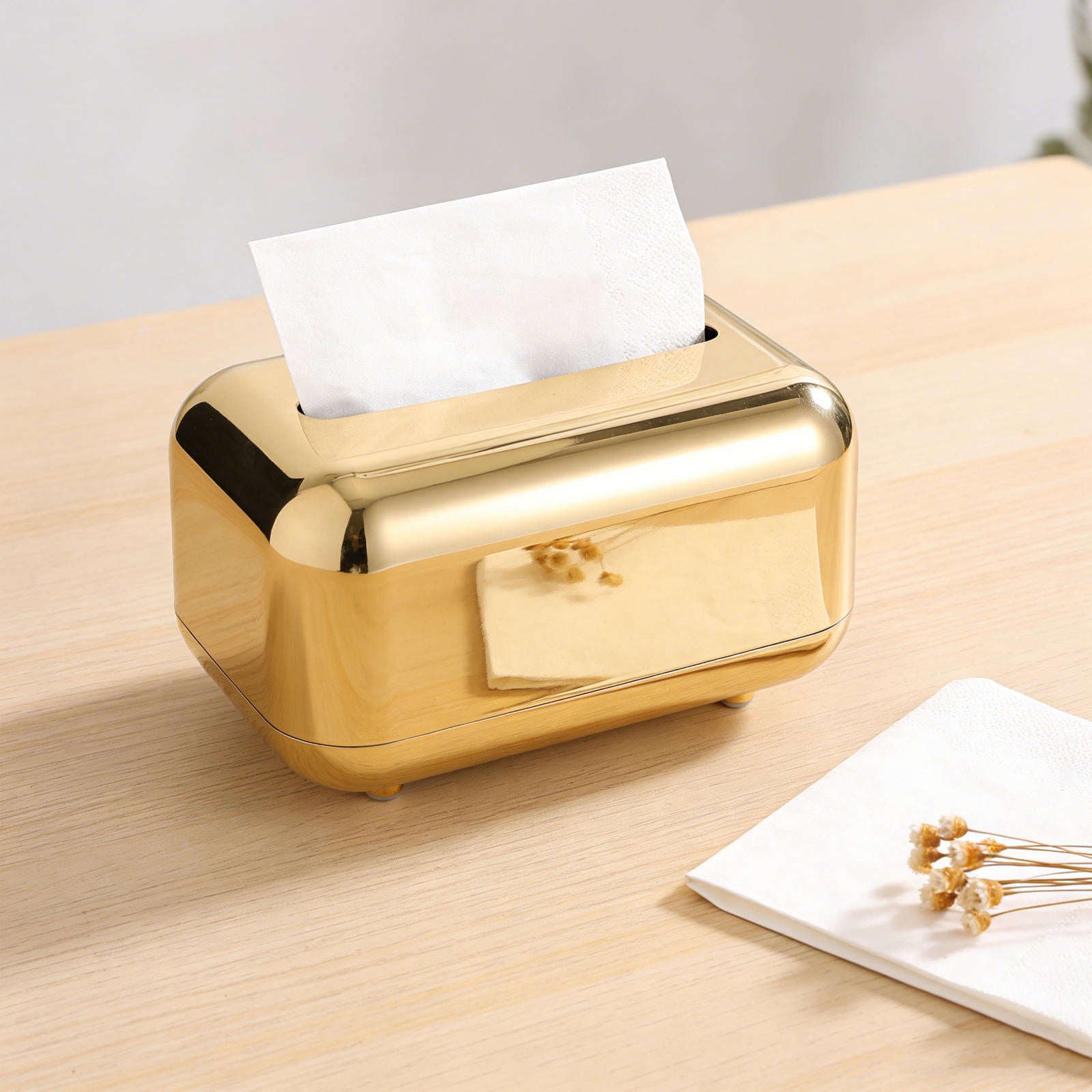 OFFIGAM Golden Tissue Paper Box Container 1 Piece Paper Towel Holder ...