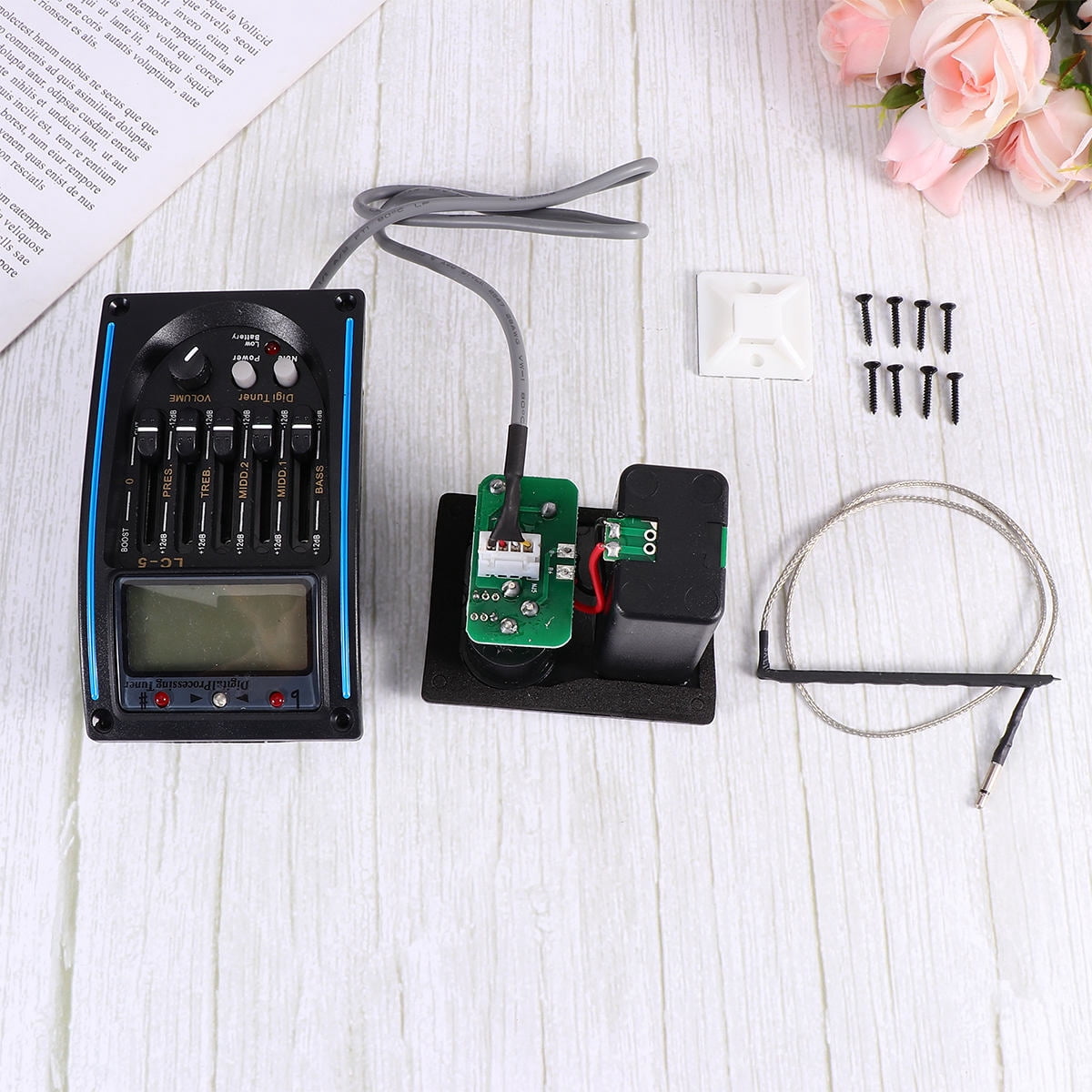 OFFIGAM -5 Guitar Preamp Pickup with Microphone for Clear Acoustic ...
