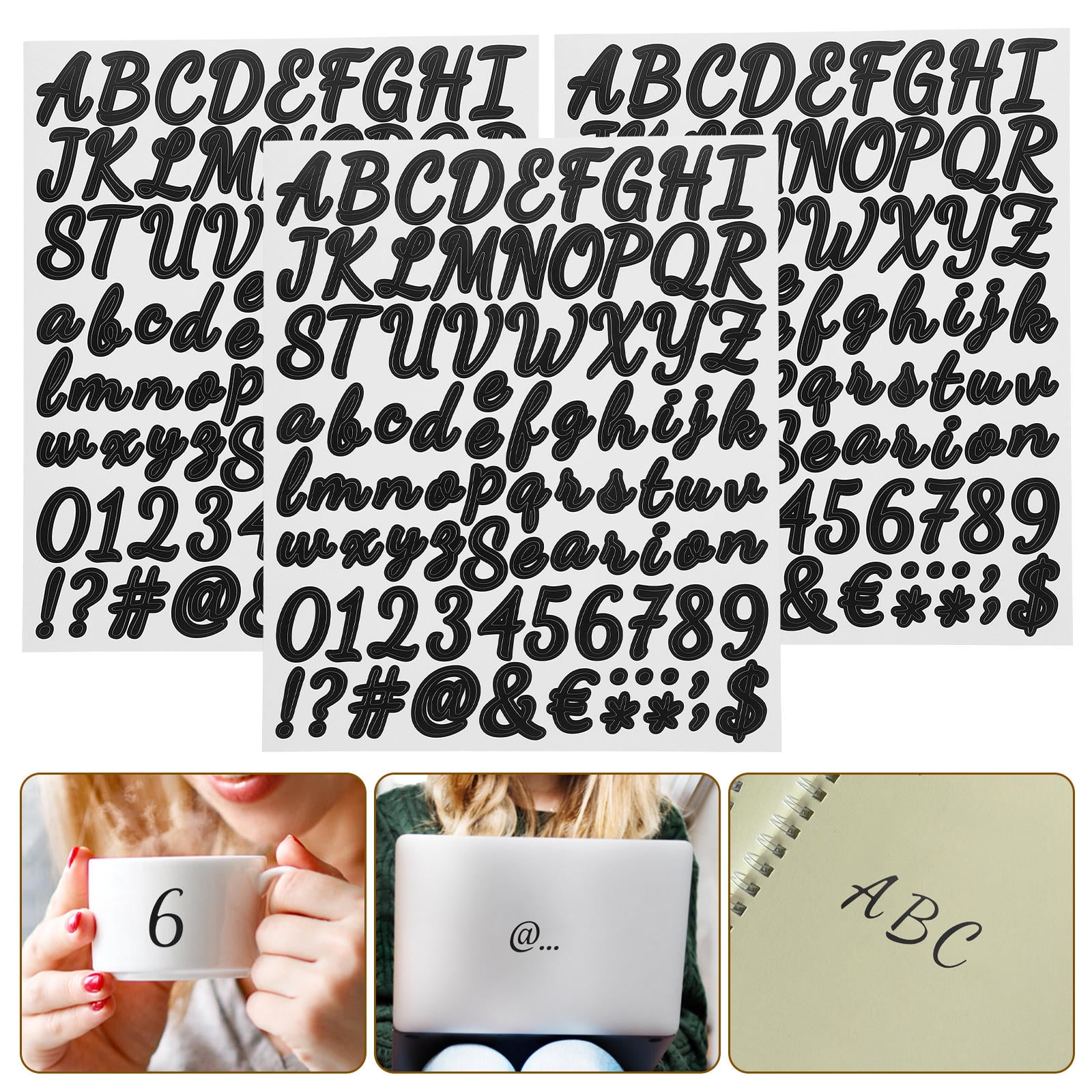 OFFIGAM Handwritten Cursive Alphabet Stickers 10 Sheets for Diy ...