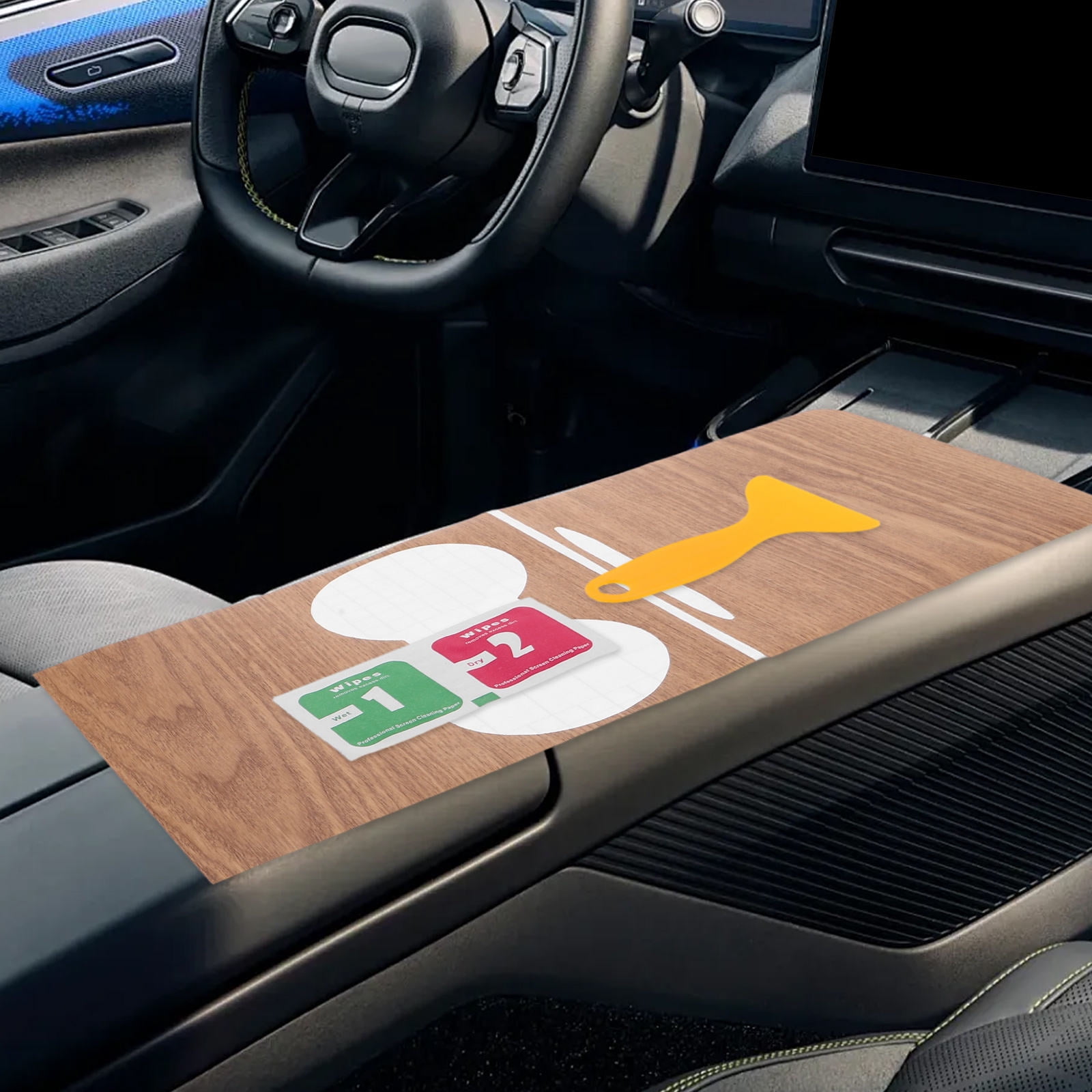 OFFIGAM Khaki Tpu Center Console Protector Film for Car Interior Wood ...