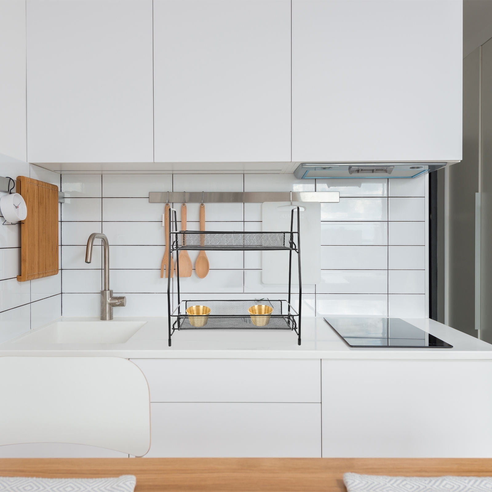 OFFIGAM Kitchen Countertop Rack 1Set Black Iron Double Layer For ...