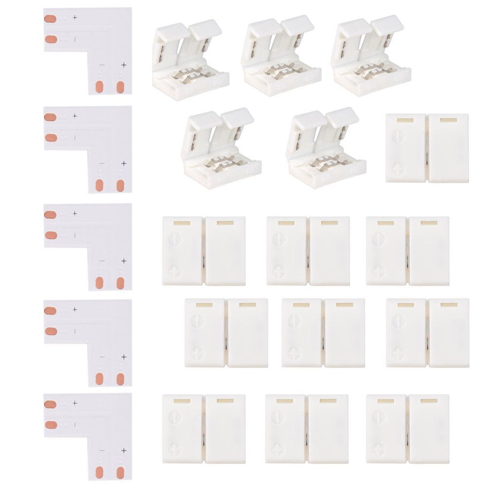 OFFIGAM L Shape Led Connecter 5Pcs White PVC Plastic for LED Strips 1in ...