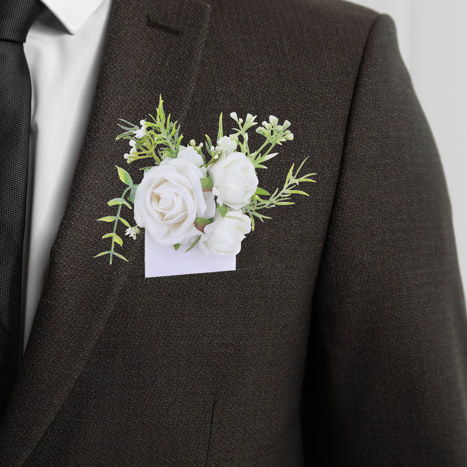 OFFIGAM Men's Wedding Chest Flower Boutonnieres Groom Flower with ...