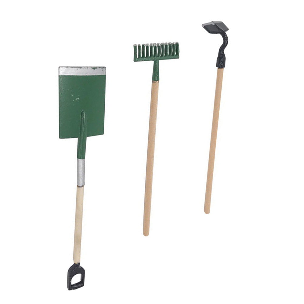 OFFIGAM Miniature Farm Tools 1 Set Mini House Farm Tools Green Iron ...