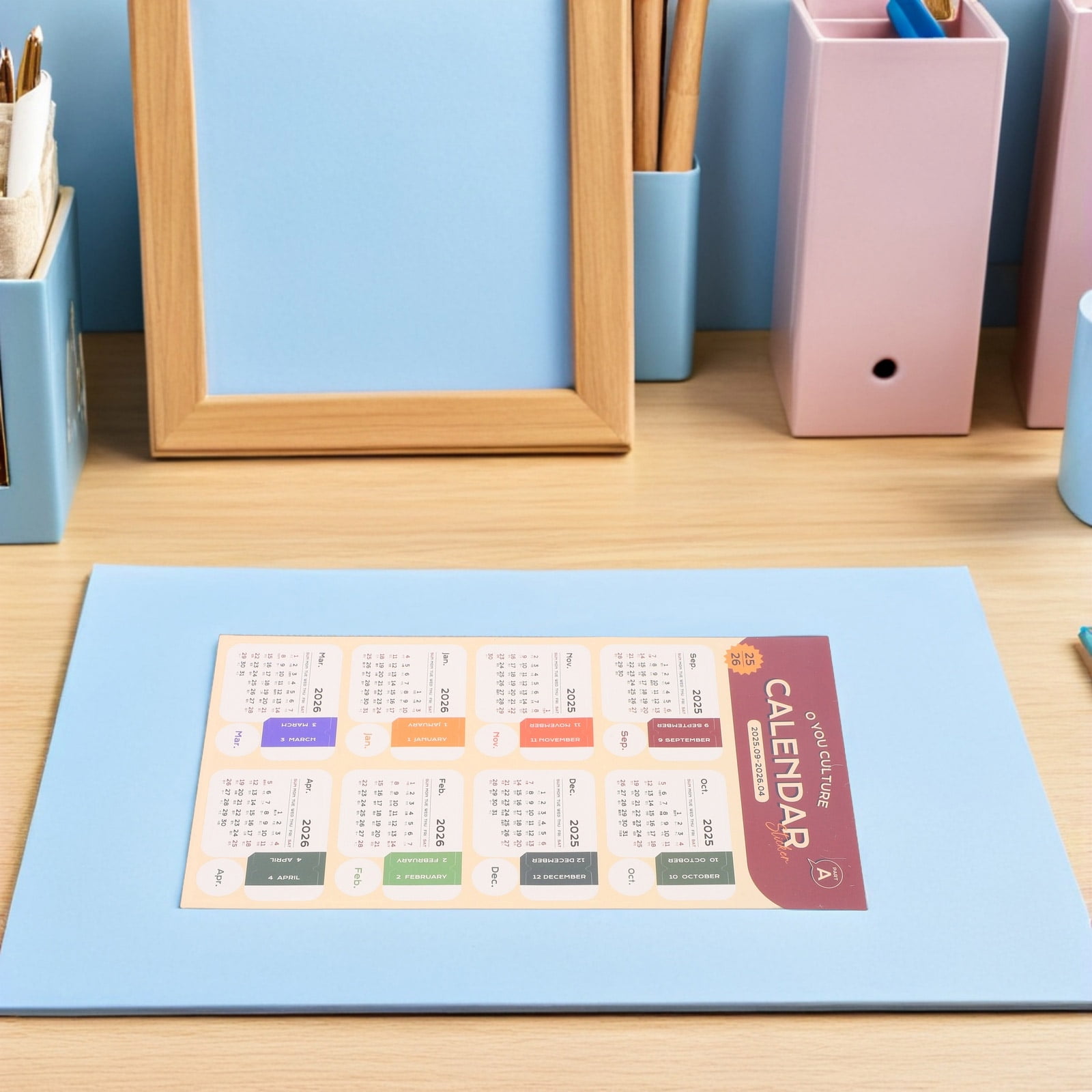 OFFIGAM 2026 Monthly Planner Tabs Stickers Multi-Color Adhesive ...