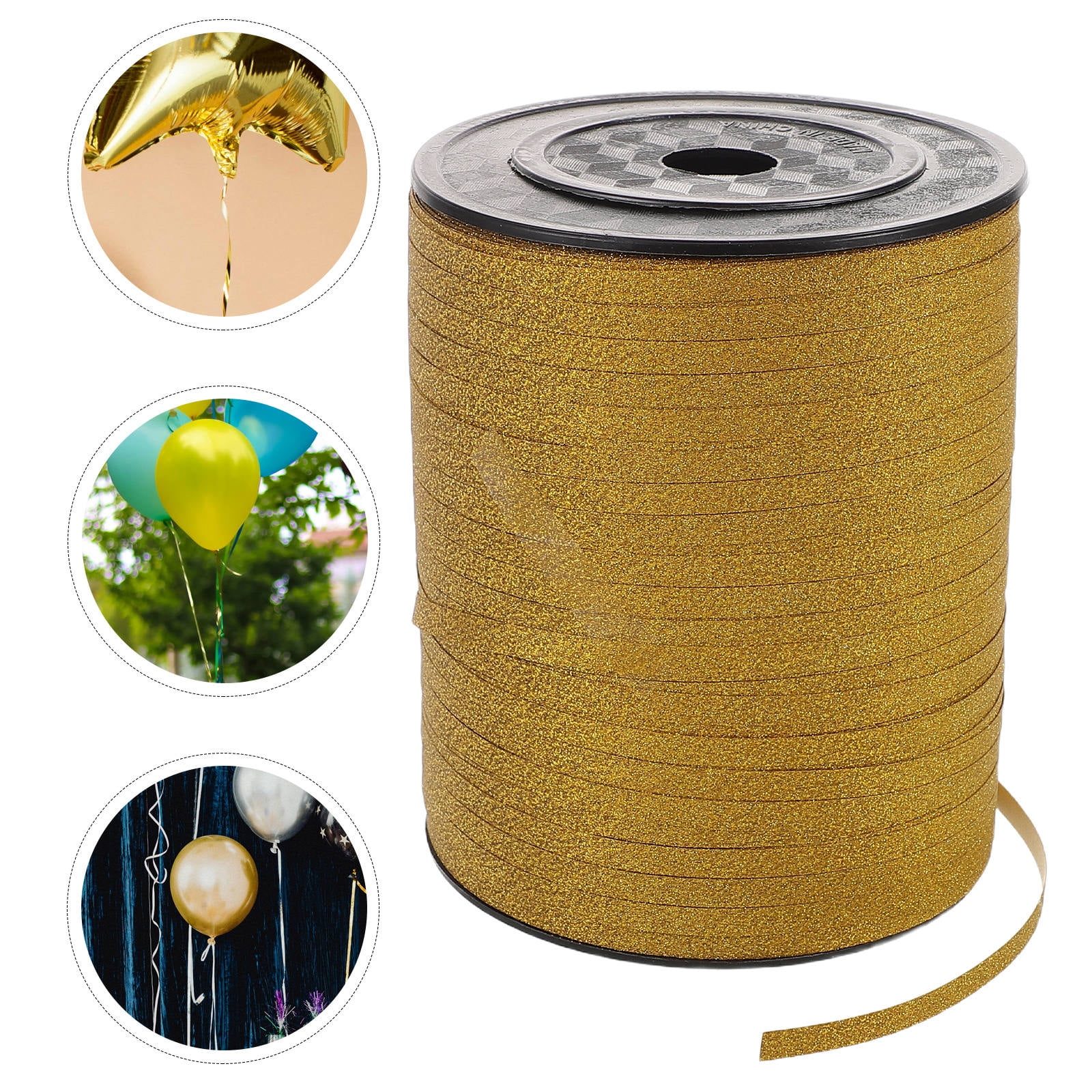 OFFIGAM Plated Gold Balloon Ribbon Roll with Reflective Holographic ...
