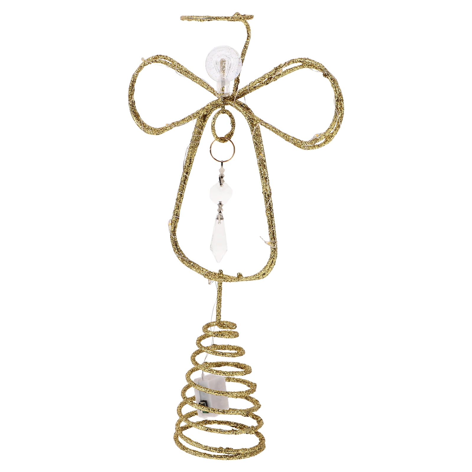 OFFIGAM Plated Gold Wire Angel Tree Topper with Spiral Base for ...