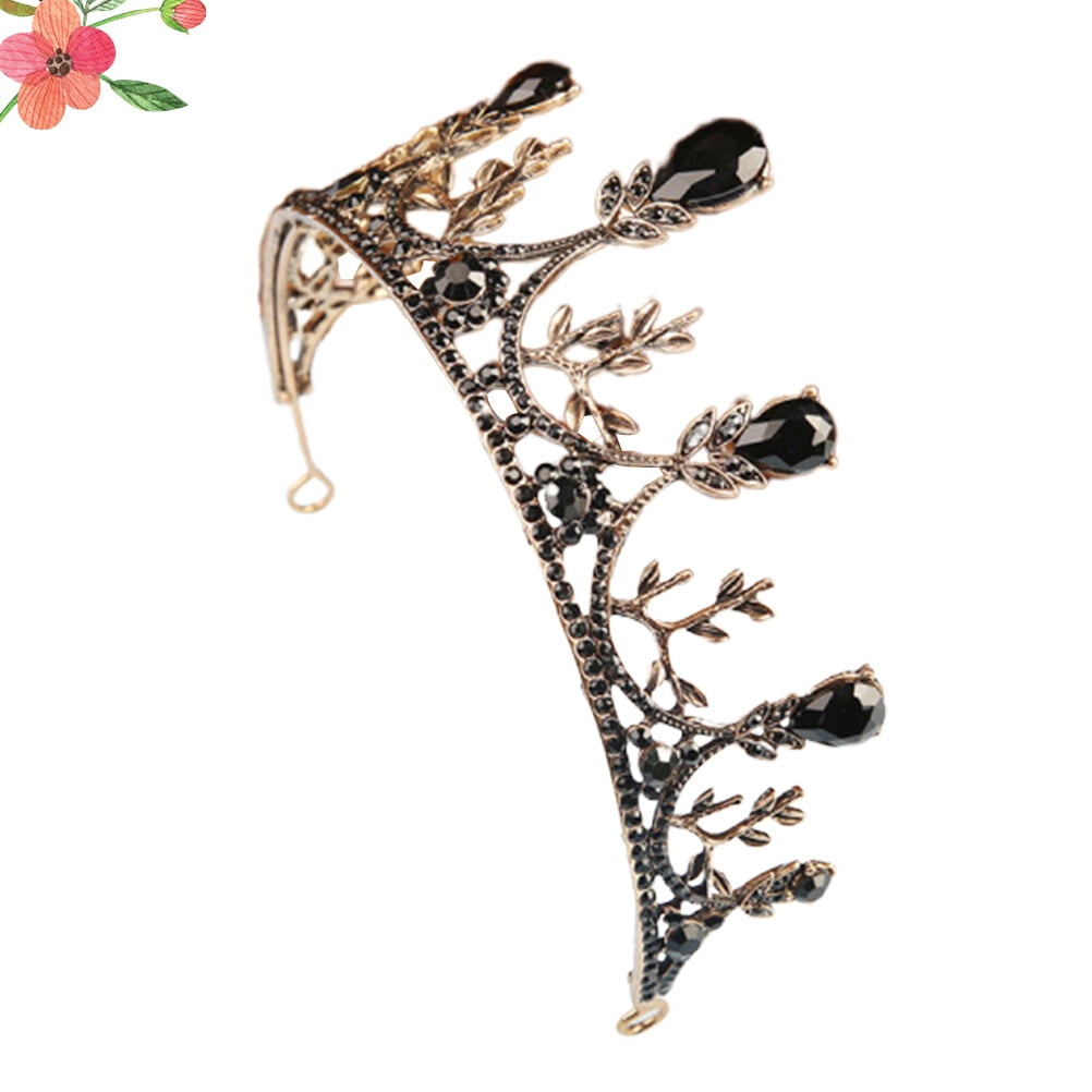 OFFIGAM Princess Style Tiaras Black Crown Headdress Decoration for ...