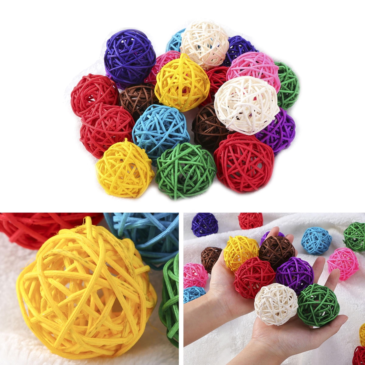 OFFIGAM Rattan Balls for Decorating Assorted Color 3cm 10Pcs - Walmart.com