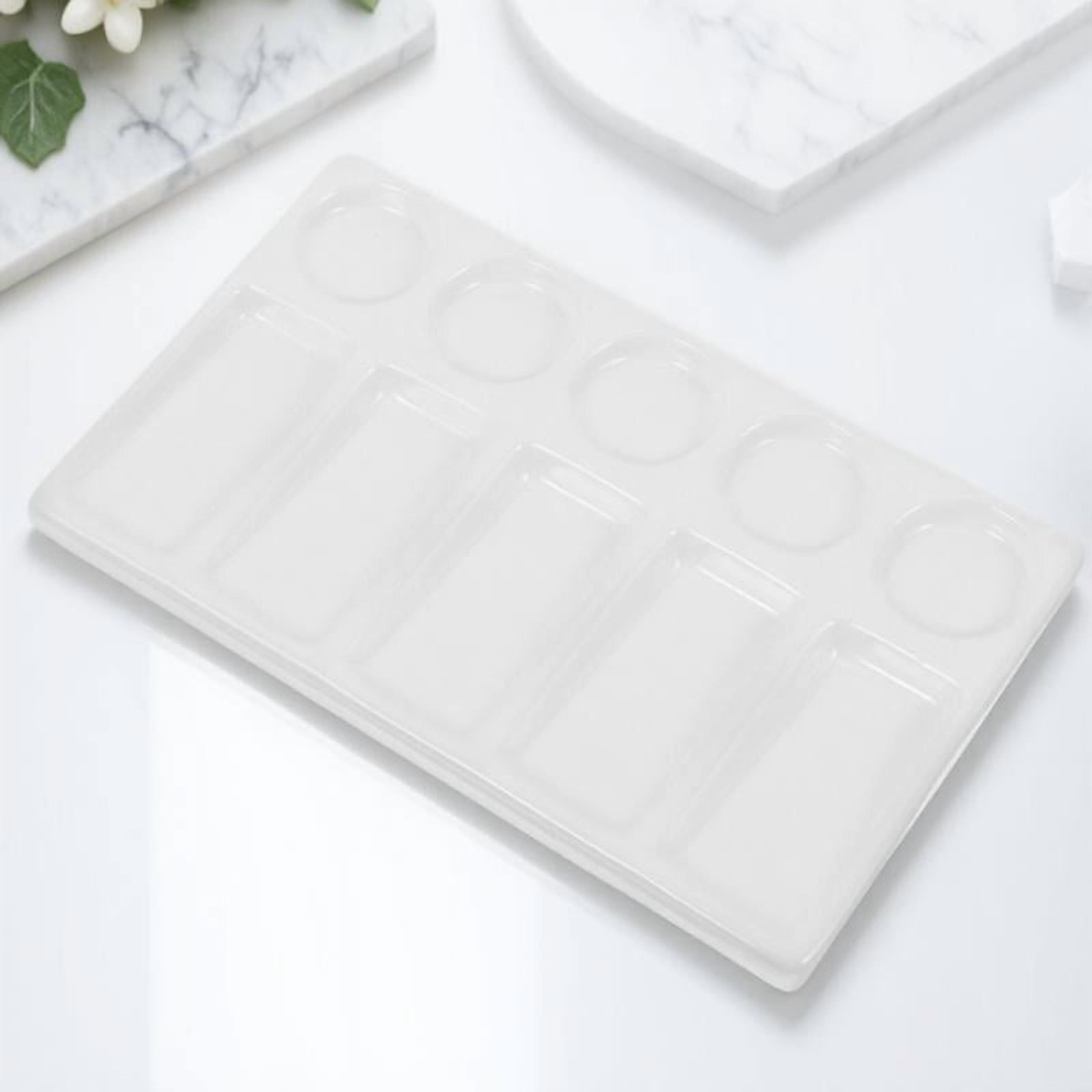 OFFIGAM Rectangular Plastic Palette White 1Pcs for Watercolor Painting ...