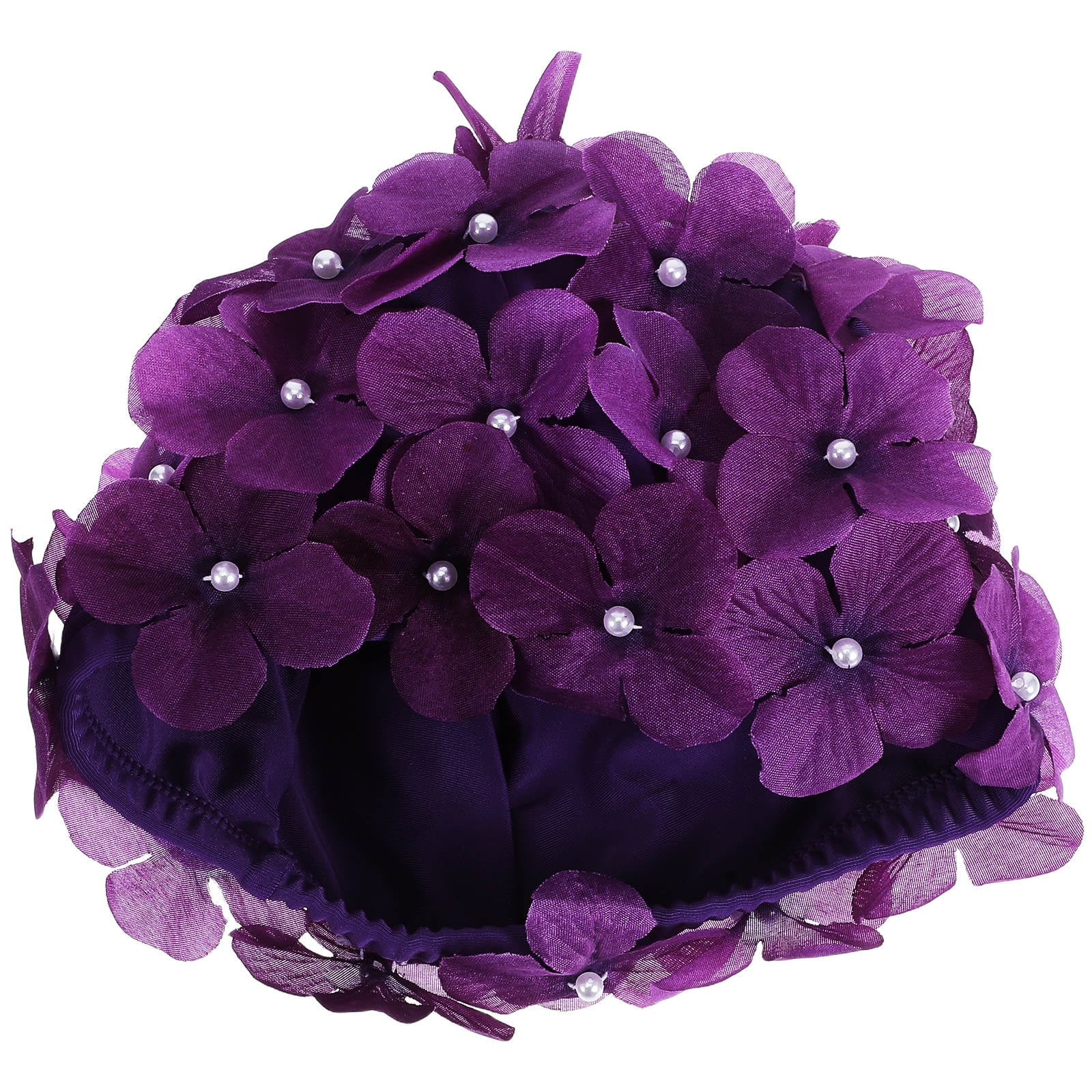 OFFIGAM Reusable Purple Flower Swim Cap with Soft Texture for Swimming ...