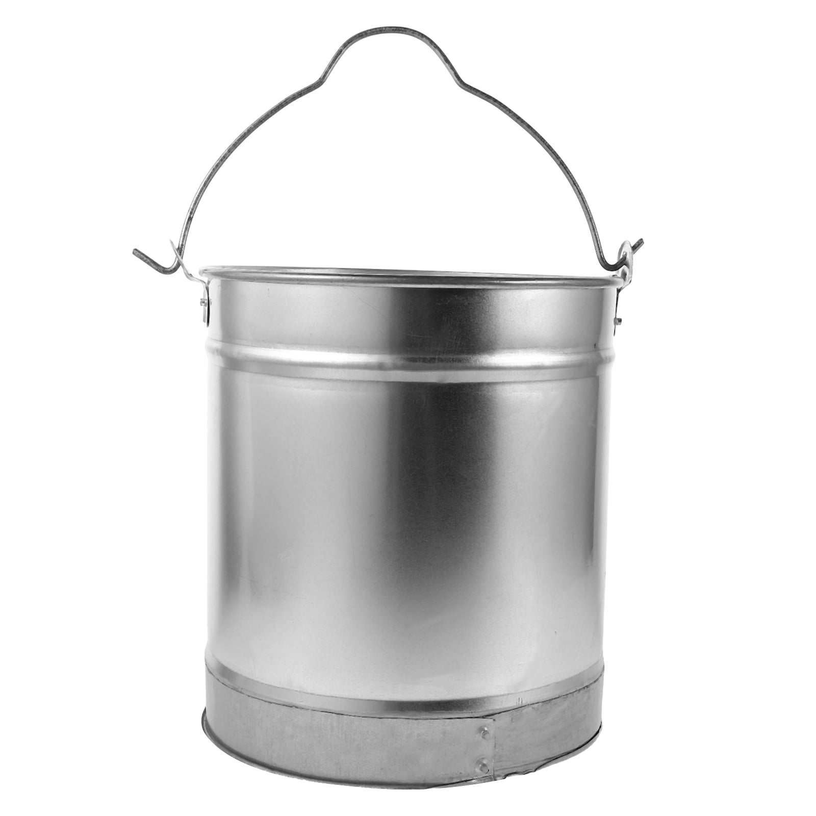 OFFIGAM Silver Metal Water Pail with Wide Mouth and Reinforced Handle ...