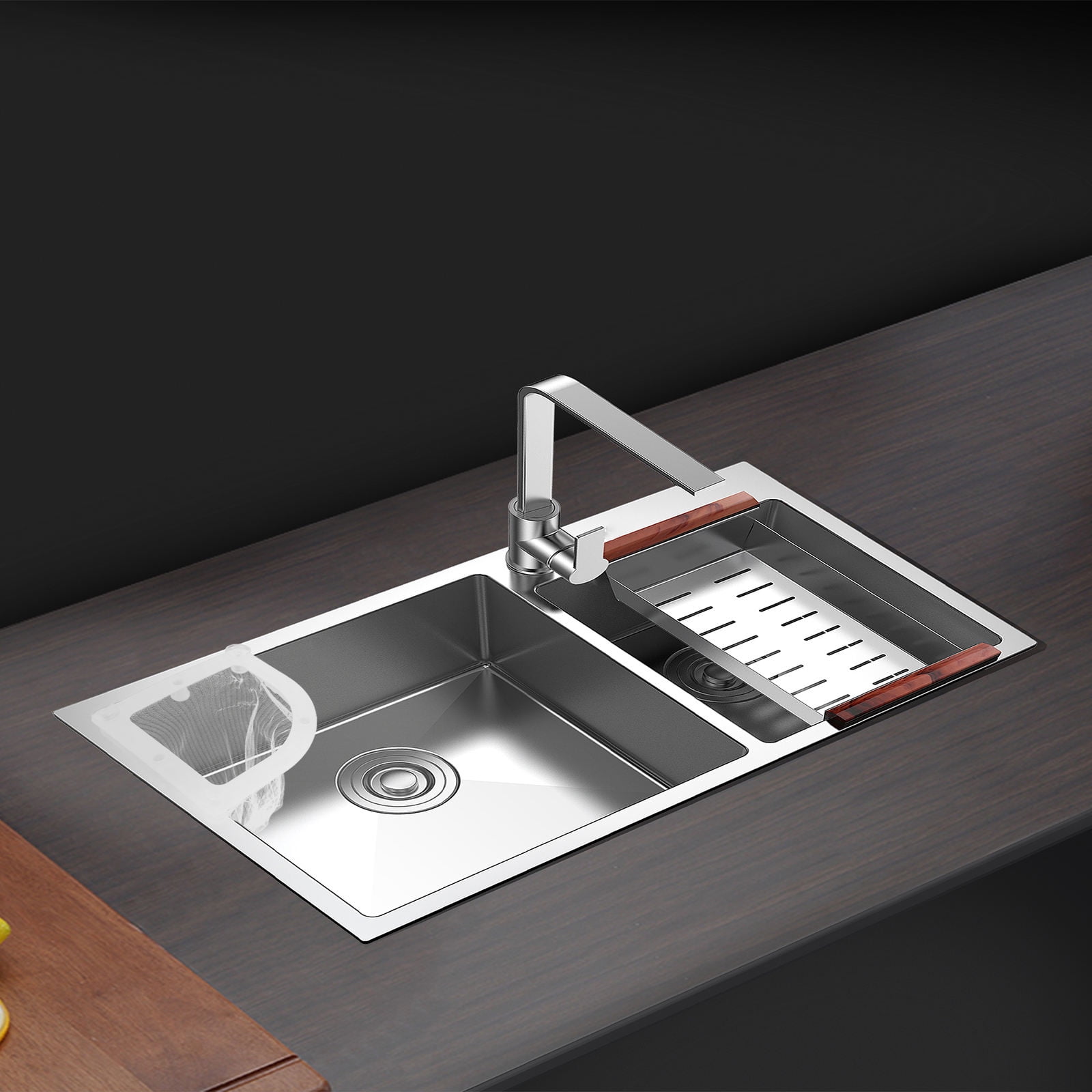 OFFIGAM Square Kitchen Sink Strainer 1 Set 30 Polyester Filter Screens ...