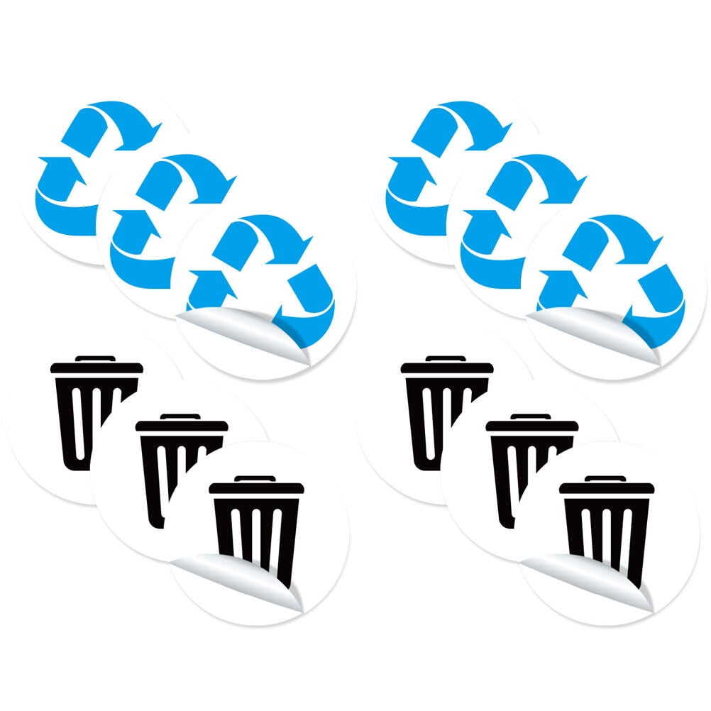 OFFIGAM Trash Sorting Label Sticker 12-Pcs Waterproof Removable Self ...