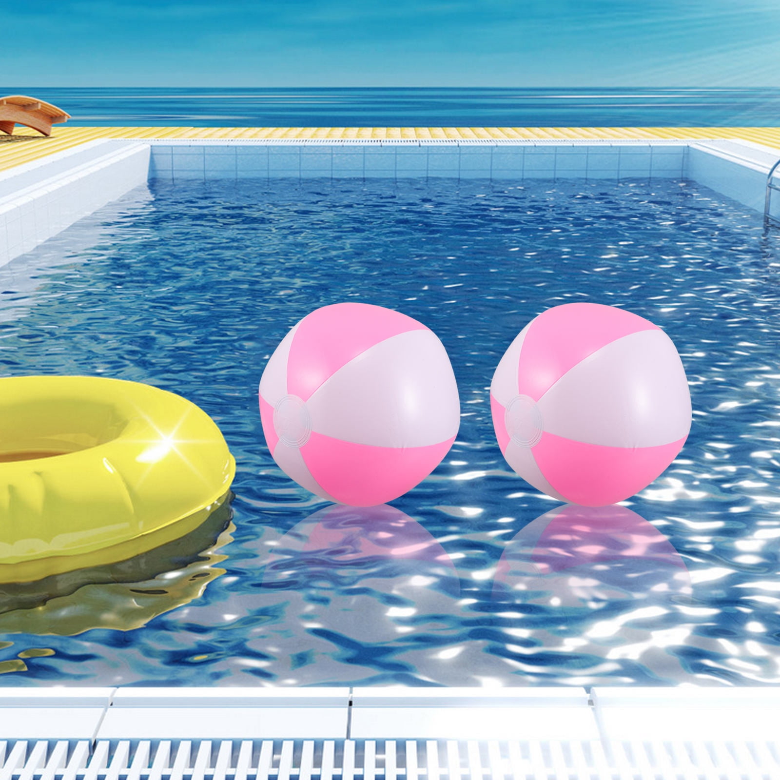 OFFIGAM Colorful Inflatable Beach Balls for Kids, 13 Inch PVC ...