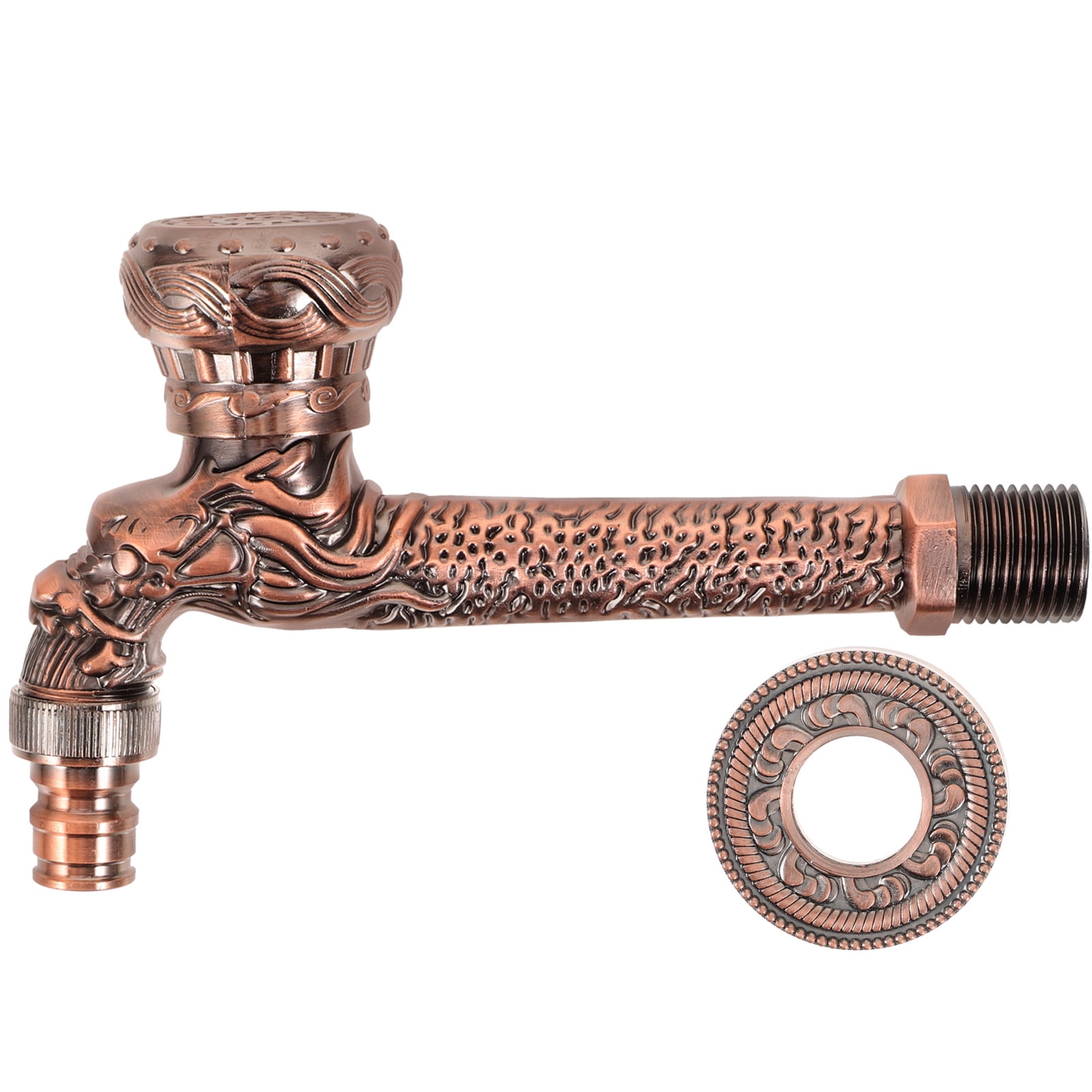 OFFIGAM Vintage Wall Mounted Bathroom Sink Faucet Light Brown Finish ...
