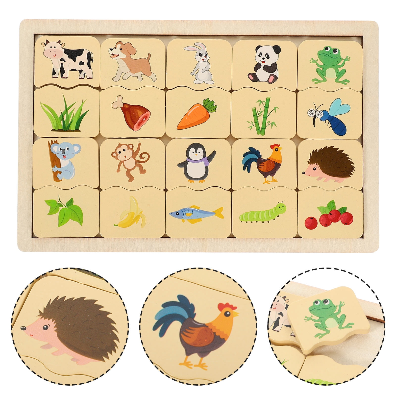 OFFIGAM Wooden Number Matching Game Set for Toddlers Preschool Learning ...