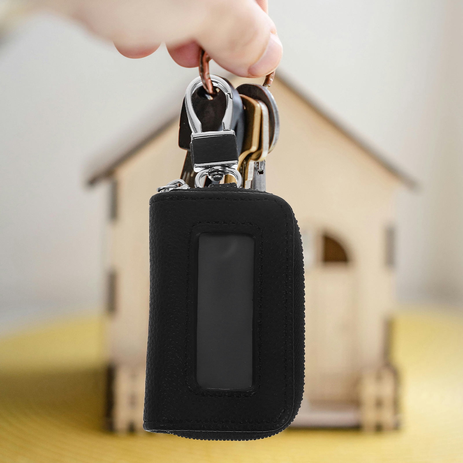 OFFIGAM Black PU Car Key Wallet, Multi-Functional Car key Cover for ...