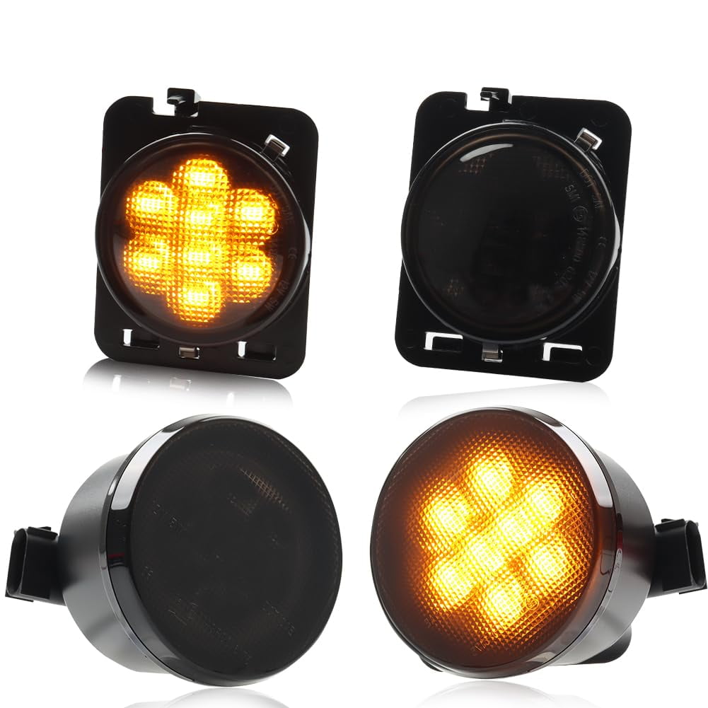 OFFKAT LED Turn Signal IFF17 & Side Marker Lights for 2007-2019 Je-ep Wrangler JK, [Upgraded ...