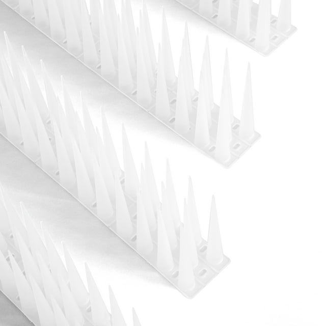 OFFO Plastic Bird Spikes, Covers 18.67ft, Birds Repellent Keep Pigeon Crows Away, Frosted White ...