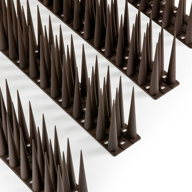 OFFO Plastic Bird Spikes, Covers 18.67ft, Birds Repellent Keep Pigeon Crows Away, Brown ...