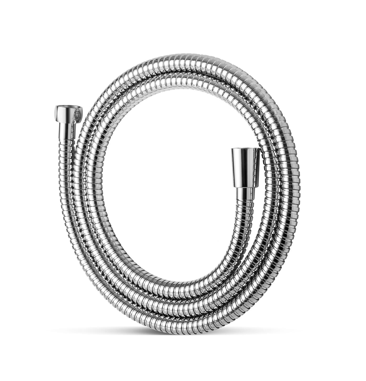 OFFO Shower Hose 100" in Stainless Steel, Non-Twisting Flex Hose with ...