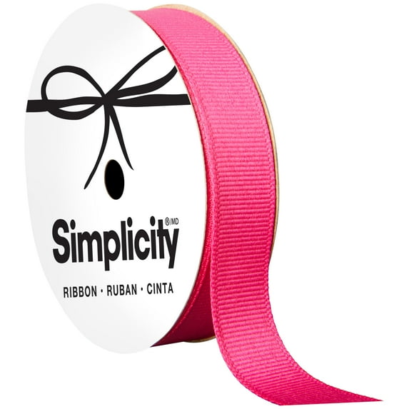 Offray grosgrain shock pink 5/8in x 21 ft ribbon, for sewing, crafts and gifting - Walmart.com