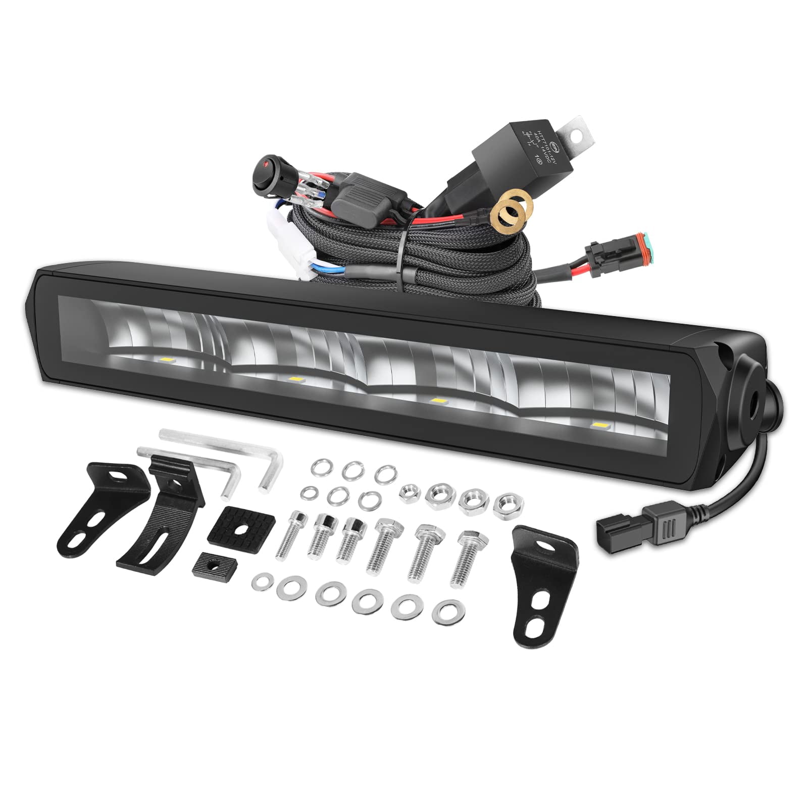 OFFROADTOWN 9'' Single Row RRF12 LED Light Bar Off Road Lights with ...