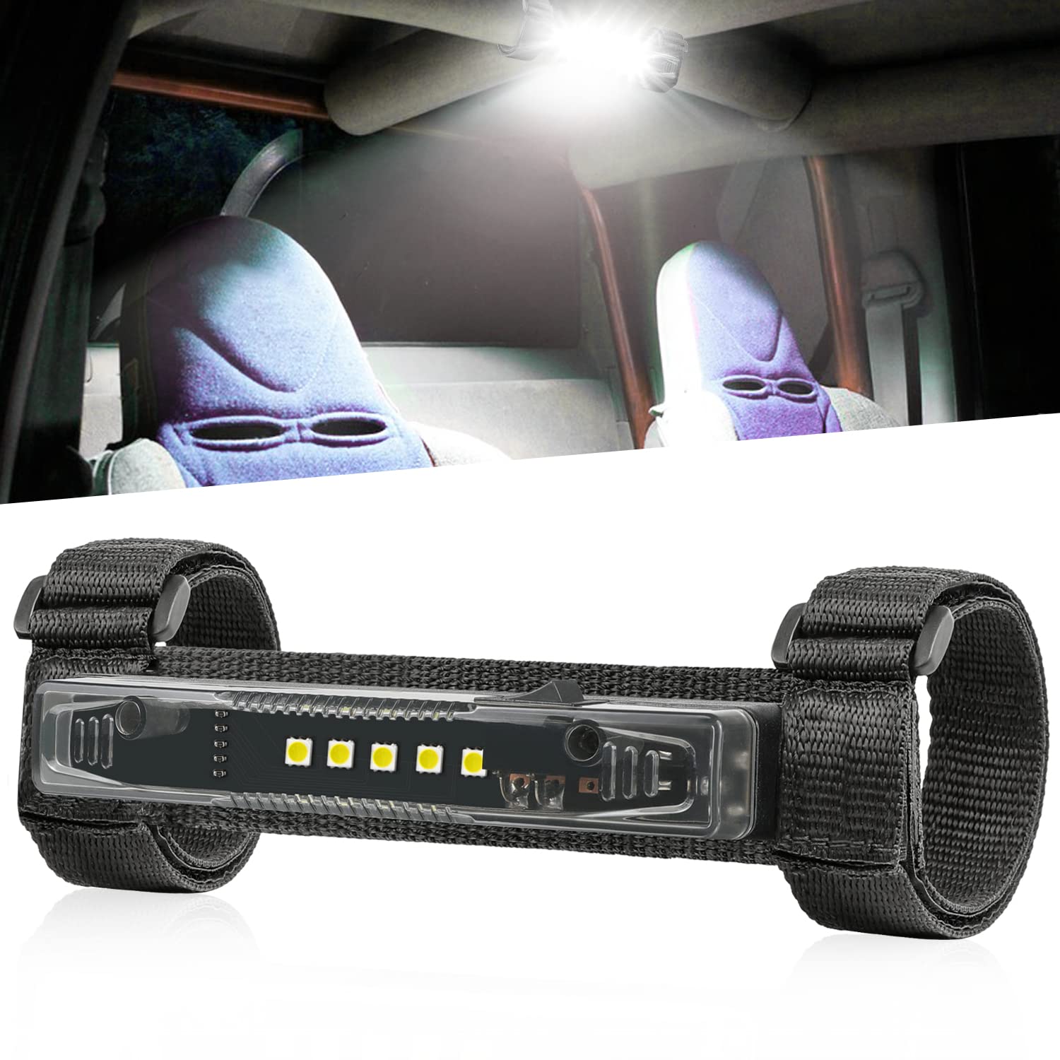 OFFROADTOWN UTV Interior Dome OIF8 Light Universal Roll Bar Mount LED ...