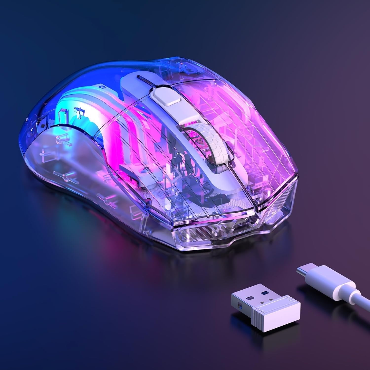 OFFSIR Wireless Gaming Mouse, 2.4G/USB-C/Bluetooth Mouse, Rechargeable ...