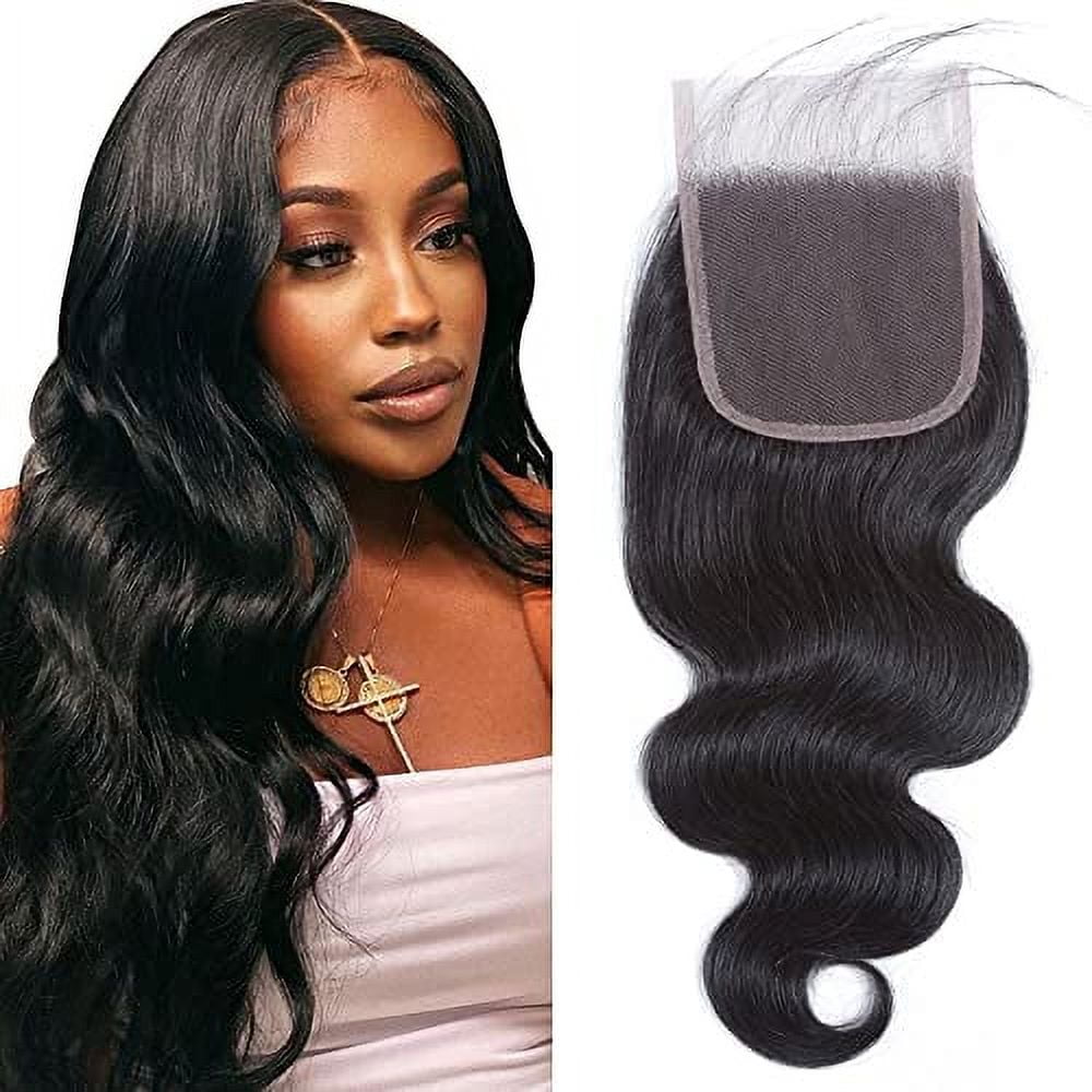 OFIDGK 4x4 Lace Closure Body Wave Human Hair Transparent Lace Closure ...