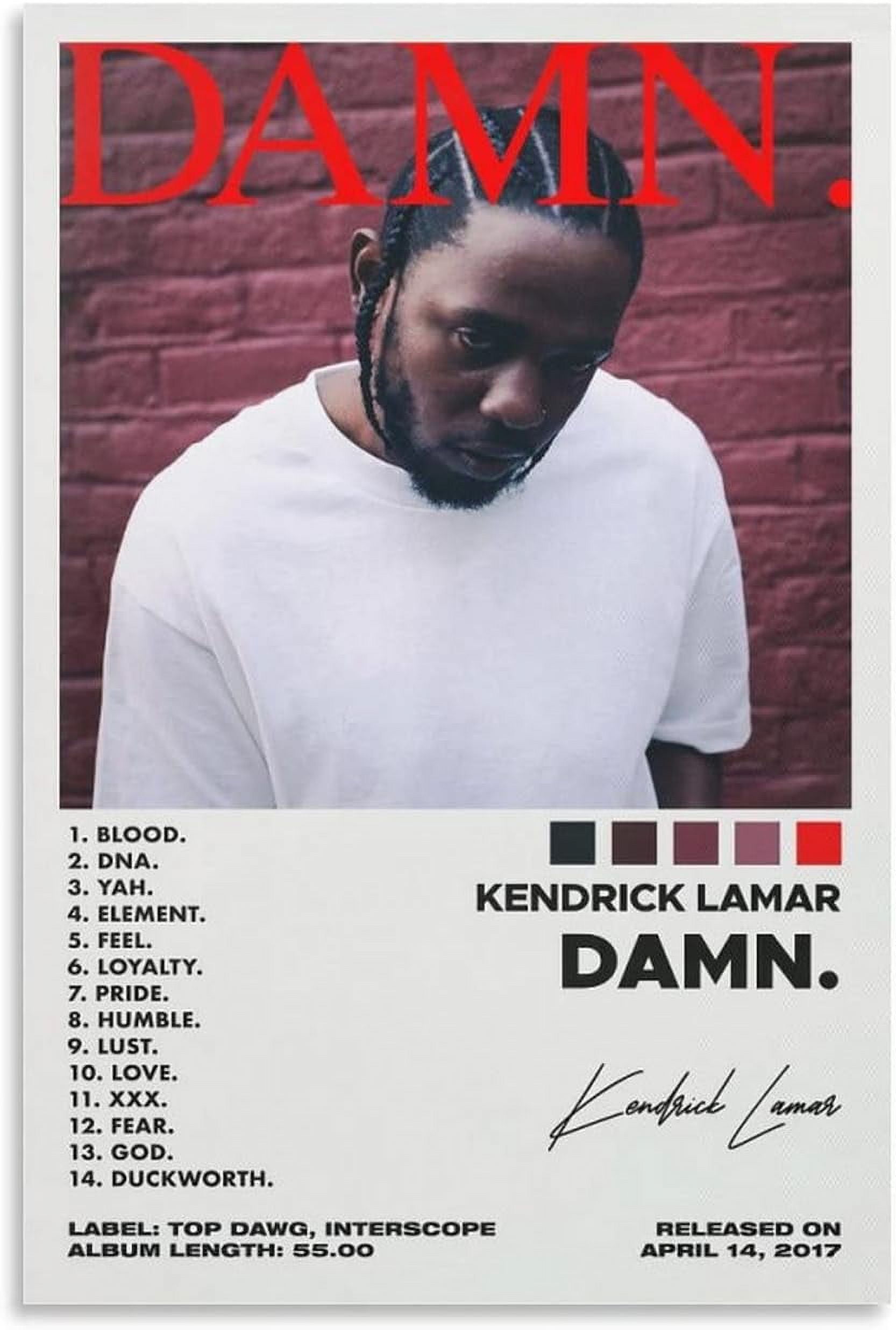 OFITIN Kendrick Poster Lamar - Damn Poster Album Cover Poster for Room ...