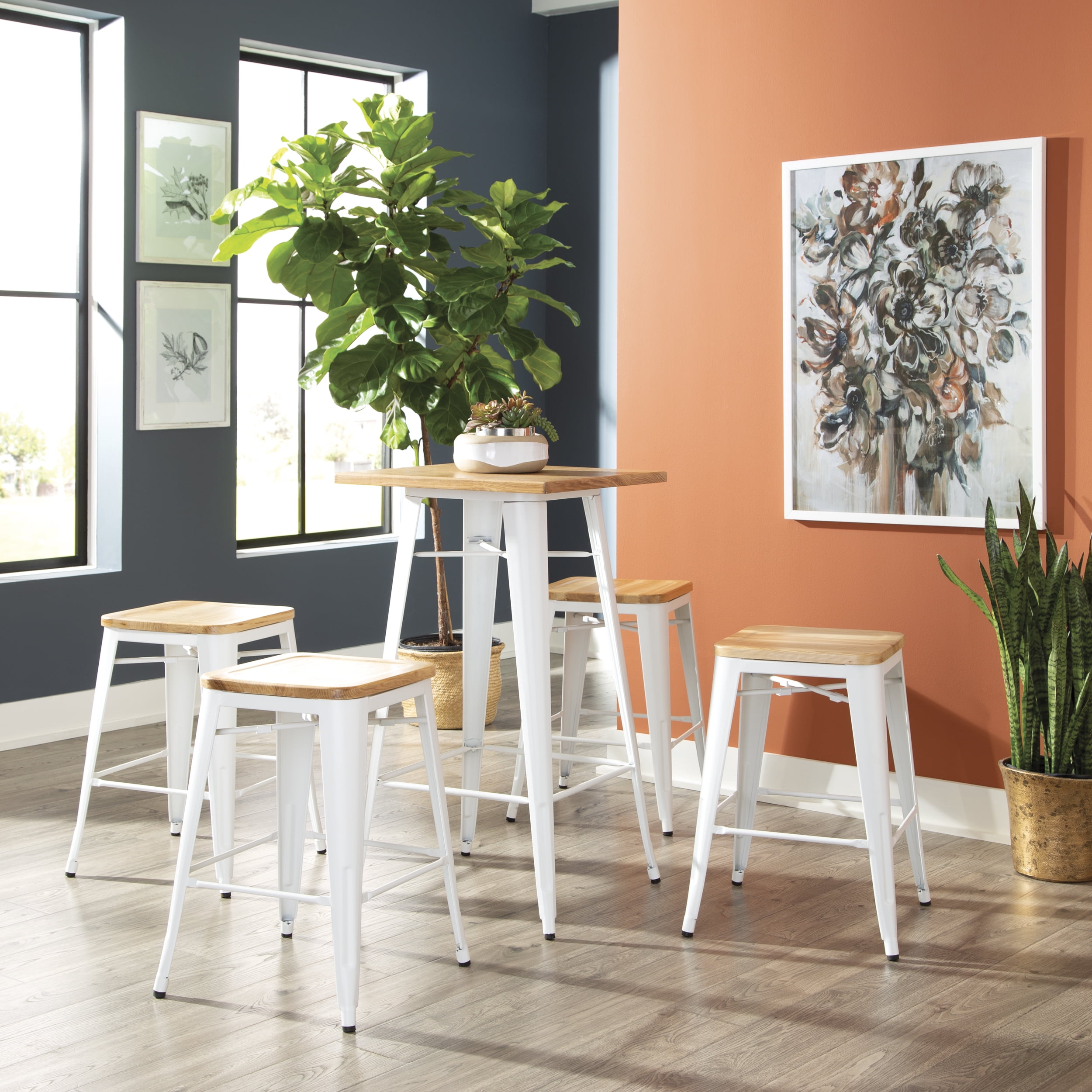 The OFM 161 Collection Industrial Modern 26" Backless Metal Bar Stools ...