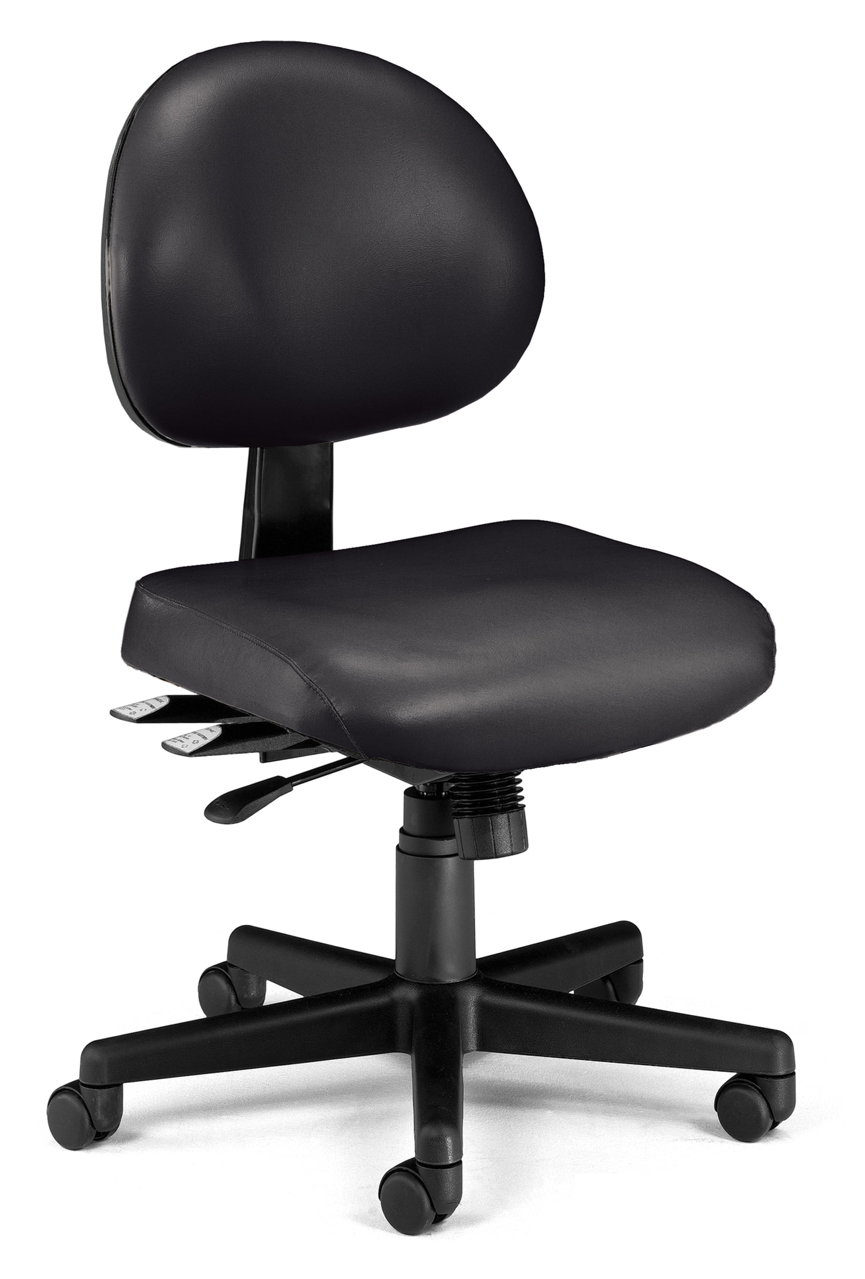 Free Shipping! OFM 24 Hour Mid Back Ergonomic Armless Task Chair Black ...